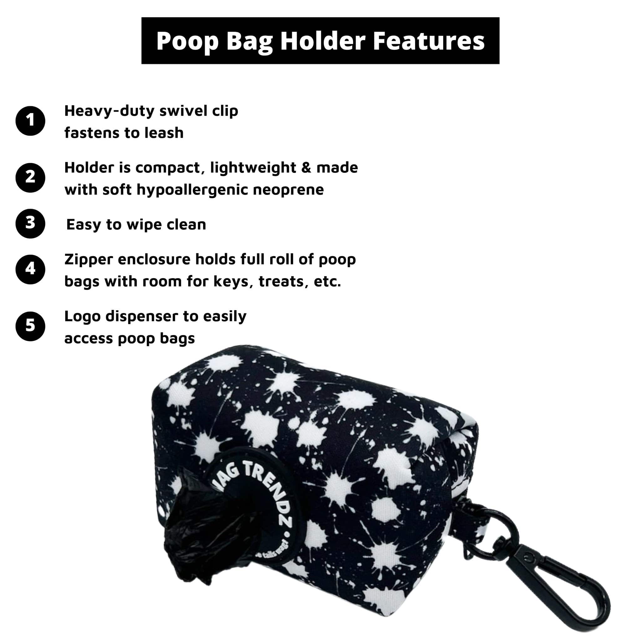 Dog Poo Bag Holder - Splatter Swagger Collection | Wag Trendz®
